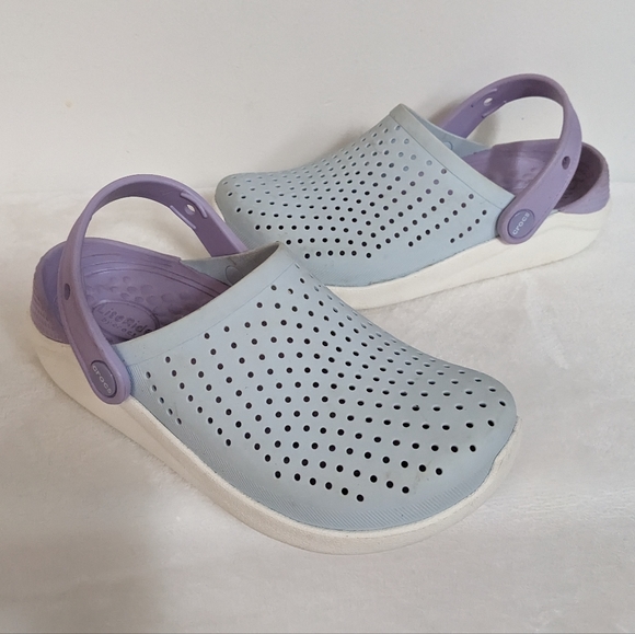 CROCS | Shoes | Crocs Literide Clogs Pale Blue Lavender Size J 3 | Poshmark